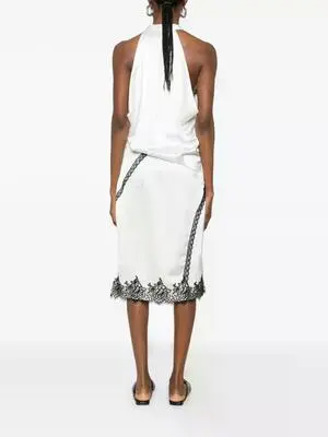 IRO PARIS Lace Trimmed Halterneck Midi Dress