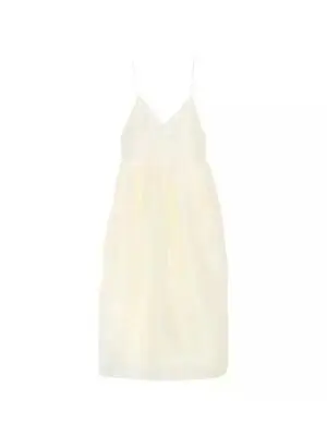 Khaite Colette V-neck Midi Dress - Neutrals