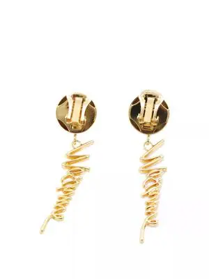 Moschino Logo-lettering Drop Earrings - Gold