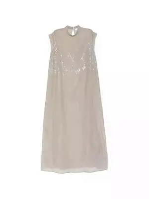 PANICALE Sequin-embellished Maxi Dress - Neutrals