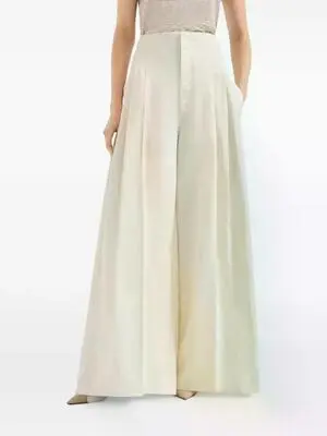 Brunello Cucinelli Wide Leg Zip Palazzo Trousers