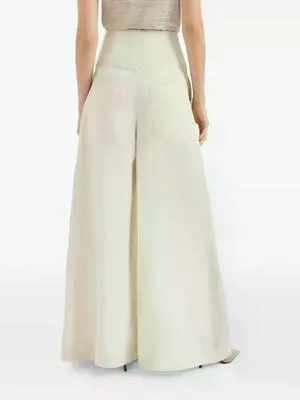 Brunello Cucinelli Wide Leg Zip Palazzo Trousers