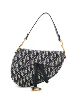 Dior Saddle Oblique Canvas Medium Shoulder Bag - Blue