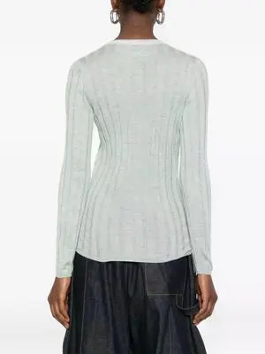 Prada Ribbed Knit V-neck Cardigan