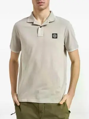 Stone Island 2200010 Organic Cotton Piqué With Stretch Polo Shirt - Grey