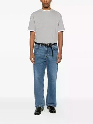LARDINI Contrasting-trim T-shirt - Grey
