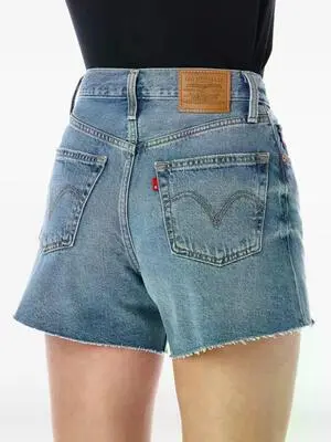 LEVI'S Ribcage Frayed Denim Shorts