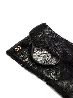 Valentino Garavani Lace Biker Gloves - Black