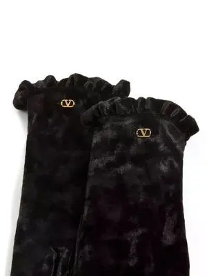 Valentino Garavani Vlogo Signature Ruffled Gloves