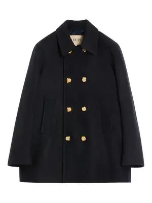 Valentino Garavani Double-breasted Wool Felt Coat - Blue