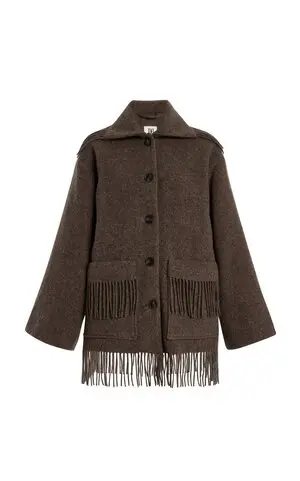 BY MALENE BIRGER Boloune Fringed Wool Coat