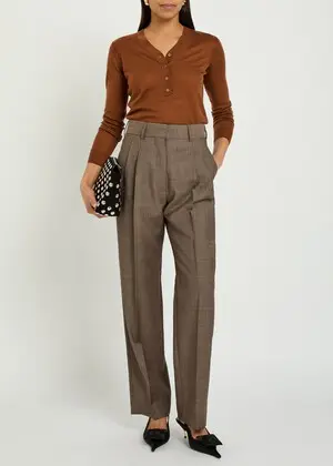 JOSEPH Gillies Cashmere V-neck Top - Rust