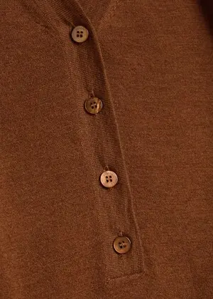 JOSEPH Gillies Cashmere V-neck Top - Rust