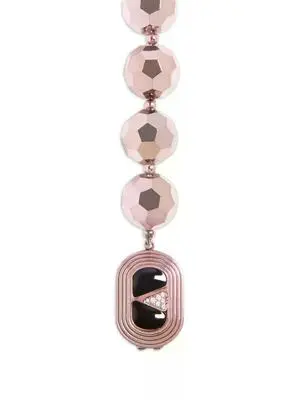 Valentino Garavani Rose-gold Tone Faceted Sphere Enamel Necklace