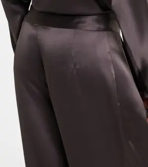 THE SEI Wide-leg Silk Satin Trousers