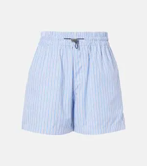 Plan C Striped Cotton Shorts