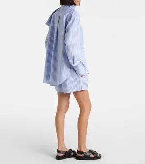 Plan C Striped Cotton Shorts