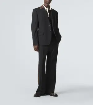 WALES BONNER Alto Satin-trimmed Virgin Wool Blazer