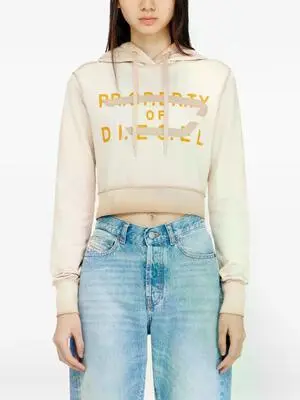 DIESEL® Cropped Logo Print Hoodie