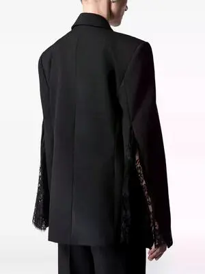 ARTICLE TEN Lace-detail Double-breasted Blazer