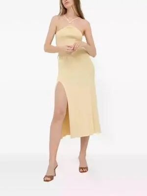 For Love & Lemons Ring Cut-out Midi Dress - Neutrals