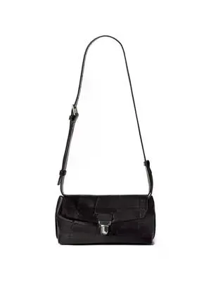 LEMAIRE Small Gear Croco-embossed Shoulder Bag - Black