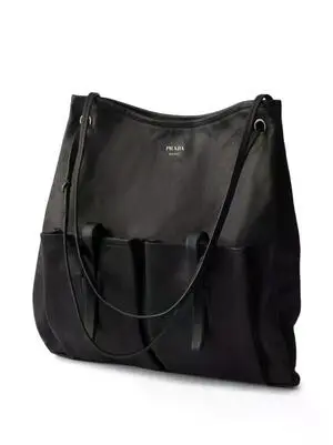 Prada Large Route Leather Tote Bag - Black