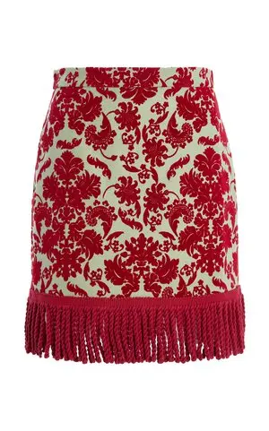 LA VESTE Fringed Wool Mini Skirt