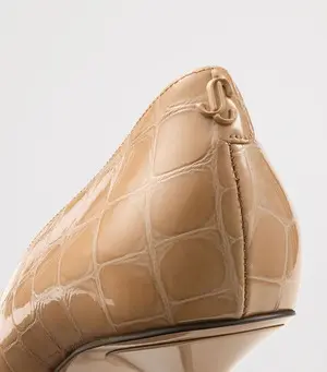 JIMMY CHOO Ixia 80 Croc-embossed Leather Pumps - Neutral