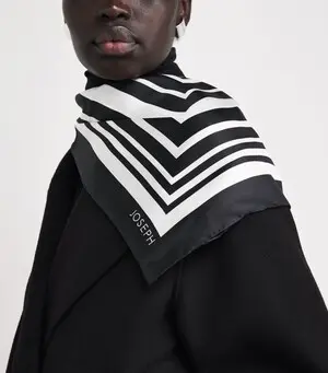 JOSEPH Large Silk Zenza Scarf - Black