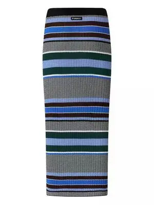 Pinko Striped Knitted Midi Skirt