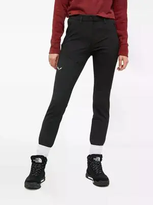 SALEWA Performance Track Pants With Logo Detail - Black