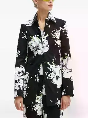 Moschino Floral Print Denim Jacket - Black