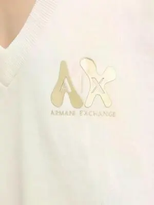 Armani Exchange V-neck Sweatshirt With Logo Plaque