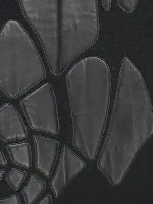 Bottega Veneta 1990-2000s Leather Appliqué Collarless Coat