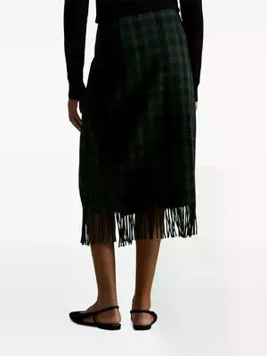 Polo Ralph Lauren Fringed Check Midi Skirt