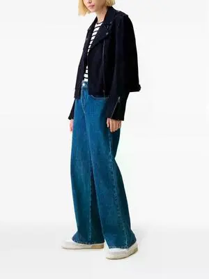Claudie Pierlot Midnight Suede Biker Jacket