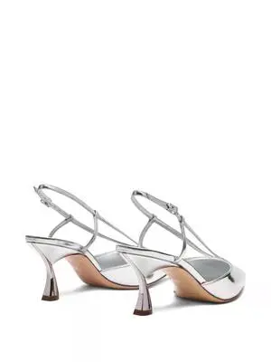 Casadei Mirrored Finish Buckled Slingback Pumps