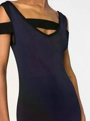Jacquemus Navy Linen Blend Semi-sheer Maxi Dress