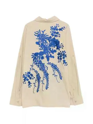 P.a.r.o.s.h Embroidered Chest Pocket Shirt - Neutrals