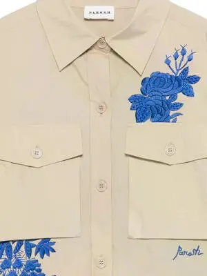 P.a.r.o.s.h Embroidered Chest Pocket Shirt - Neutrals