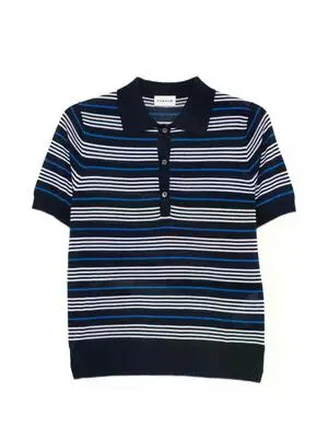 P.a.r.o.s.h Striped Buttoned Polo Shirts - Blue