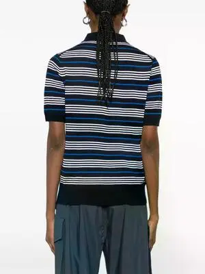 P.a.r.o.s.h Striped Buttoned Polo Shirts - Blue