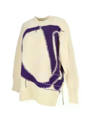 Off-White Cream Graphic Crewneck Top