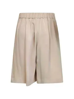 P.a.r.o.s.h Beige Pleated Tailored Shorts
