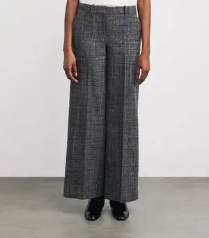 Theory Wool-blend Tailored Wide Leg Trousers