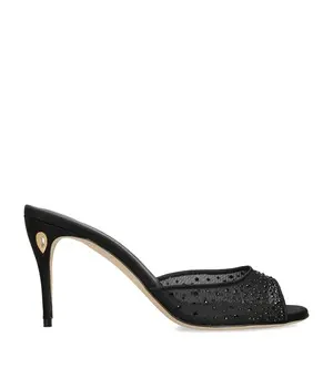 Jennifer Chamandi Embellished Guido Mules 85 - Black