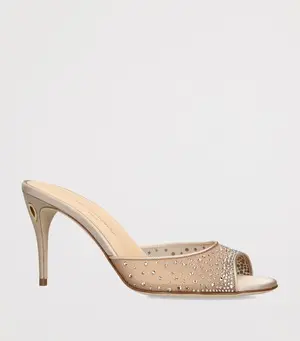 Jennifer Chamandi Embellished Guido Mules 85 - Nude