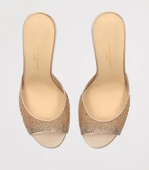 Jennifer Chamandi Embellished Guido Mules 85 - Nude