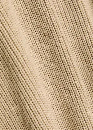LARDINI Ribbed Knit Cotton Polo Shirt